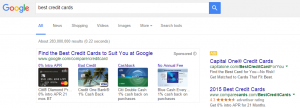 Google Testing New Style of Credit Card Comparison Ad Unit