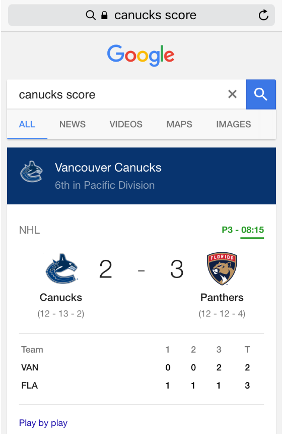 Google Adds Real Time Updated Sports Scores To Search Results Google Adds Real Time Updated Sports Scores To Search Results